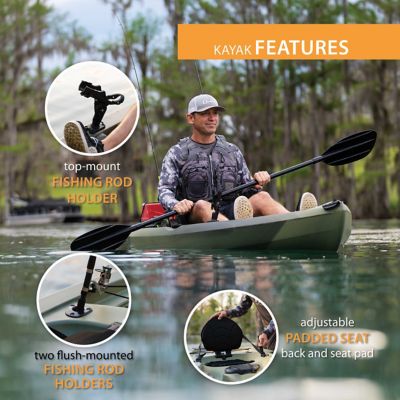 Lifetime 10 ft. Tioga Angler Sit-on-Top Kayak, Moss Fusion at Tractor ...