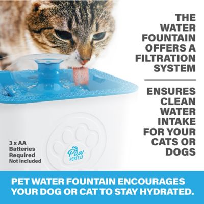 PawPerfect 2.5L Free-Flowing Plastic Pet Water Fountain with 3 Modes at ...