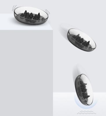 Pet Life Cirlicue Shark Fin-Shaped Plastic Modern Slow Feed Pet Bowl ...