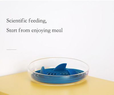 Pet Life Cirlicue Shark Fin-Shaped Plastic Modern Slow Feed Pet Bowl ...