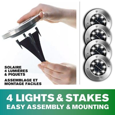 Bell & Howell Swivel Path Lights - Solar Powered & Stainless Steel (4 ...