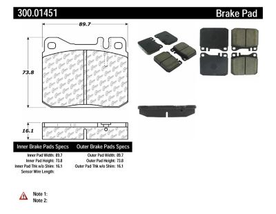 Centric Parts Premium Semi-Metallic Disc Brake Pad Sets, BKNJ-CEC-300. ...