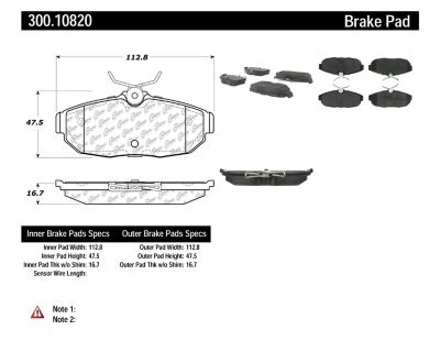 Centric Parts Premium Semi-Metallic Disc Brake Pad Sets, BKNJ-CEC-300. ...