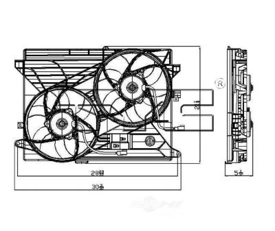 TYC Dual Radiator and Condenser Fan Assembly, FQPX-TYC-621910 at ...