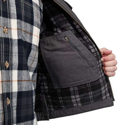 Ridgecut Men's Quilted Fleece-Lined Super-Duty Sanded Duck Vest, Grey ...
