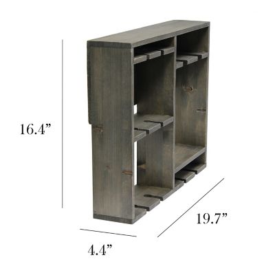Elegant Designs Bartow Wall-Mounted Wood Wine Rack Shelf with Glass ...