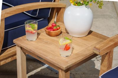 Tortuga Outdoor Jakarta Square Teak Outdoor Side Table at Tractor ...