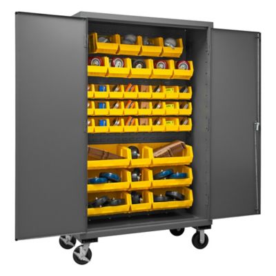 Durham MFG 14-Gauge Steel Mobile Bin Cabinet, 42 Yellow Bins at Tractor ...