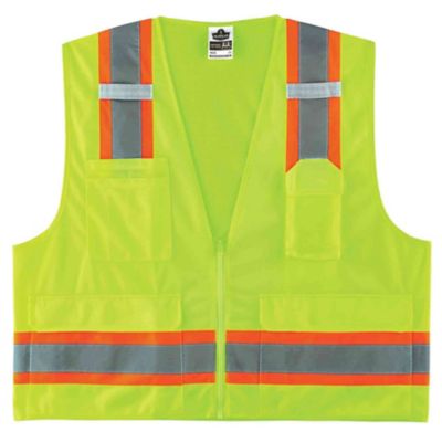 GloWear Unisex 2-Tone Type R Class 2 Surveyors Vest, L/XL,Lime at ...