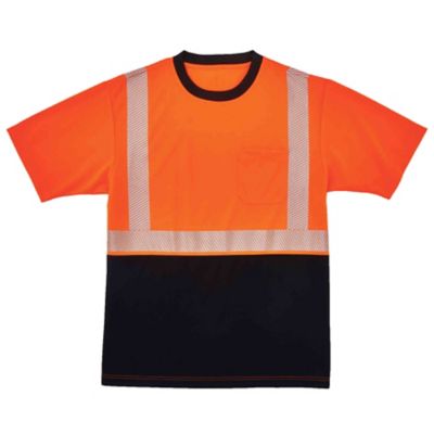 GloWear Unisex Type R Class 2 Performance Work T-Shirt, Black Front, L ...