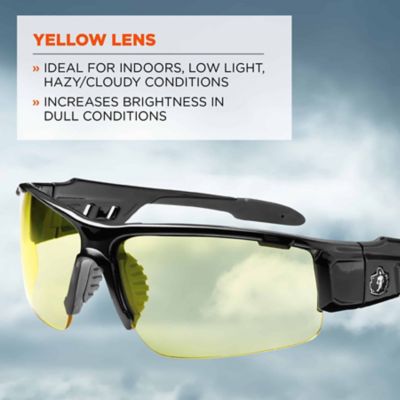 Ergodyne Dagr Safety Glasses, Black Frame, Yellow Lens at Tractor Supply Co