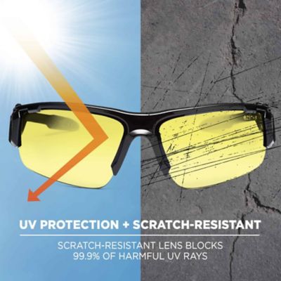 Ergodyne Dagr Safety Glasses, Black Frame, Yellow Lenses at Tractor ...
