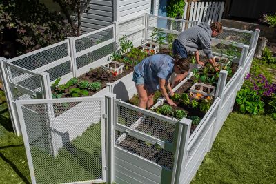 Vita Classic Vinyl Keyhole Composting Garden with Enclosure, 8 ft. x 12 ...