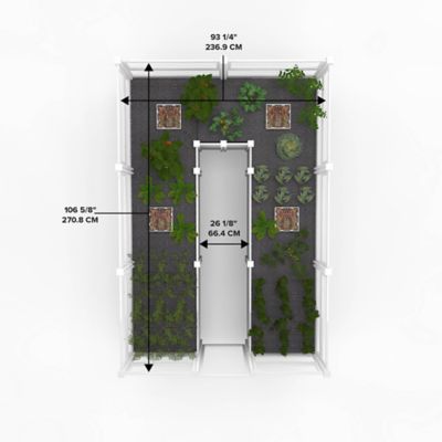 Vita Classic Vinyl Keyhole Composting Garden with Enclosure, White, 8 ...