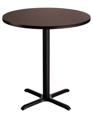 National Public Seating Round Composite Wood and Metal X-Base Bar ...