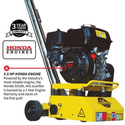 Tomahawk Gas-Powered 8 in. Concrete Scarifier with 6 HP Honda Engine ...