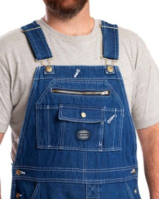 Berne Men's Vintage Washed Unlined Denim Bib Overalls