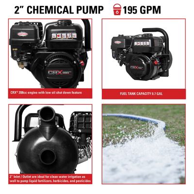 SIMPSON 2 in. Gas-Powered CRX210 Portable Chemical Pump, 195 GPM, 49 ...