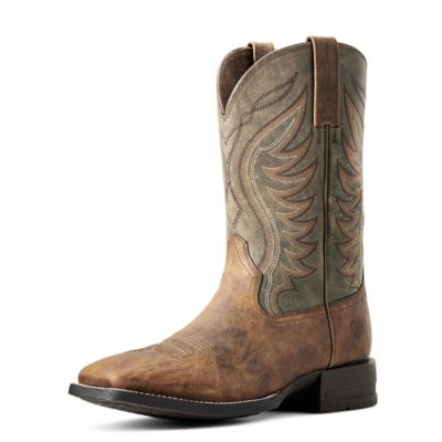 Ariat Men's Amos Western Cowboy Boots, 9 EE,Sorrel Crunch/Army Green at ...