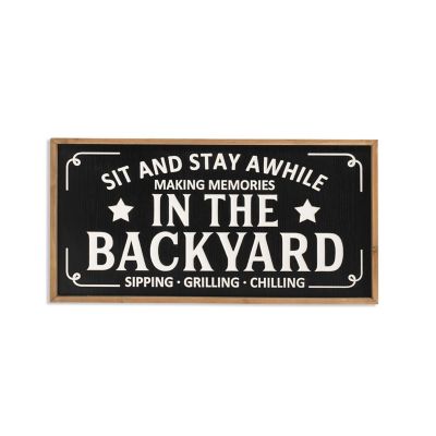 Gerson International Sit and Stay Awhile Wood Engraved Wall Sign, 31.5 ...
