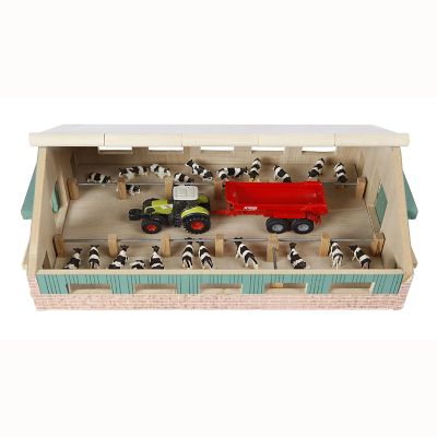 Kids Globe Wooden Deluxe Cattle Barn Toy with Feed Alley, 1:87 Scale at ...