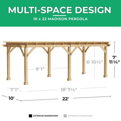 Yardistry 10 ft. x 22 ft. Meridian Cedar Pergola at Tractor Supply Co.