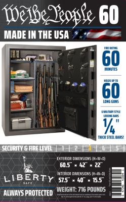 Liberty Safe 60 Long Gun + 6 Handgun 22.8 cu. ft. Electronic Lock We ...