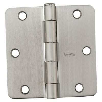 National Hardware 3-1/2 in. Surface-Mounted Door Hinge, Satin Nickel at ...