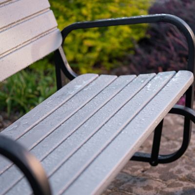 Lifetime 3 ft. 10.3 in. Outdoor Glider Bench, Storm Dust/Black at ...