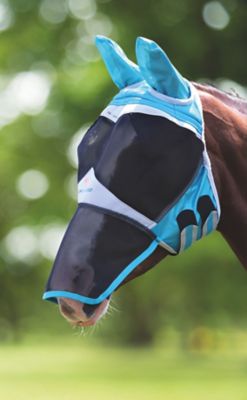 Shires Equestrian Products Fine Mesh Horse Fly Mask with Ears and Nose ...