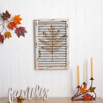 Nearly Natural Maple Leaf Window Shutter Vintage Wall Decor, 24 in. x ...