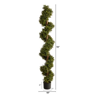 Nearly Natural 6 ft. Boxwood Spiral Topiary Artificial Tree at Tractor ...