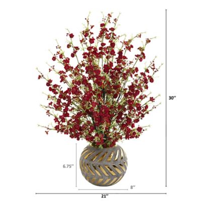 Nearly Natural 30 in. Artificial Cherry Blossom Arrangement in ...