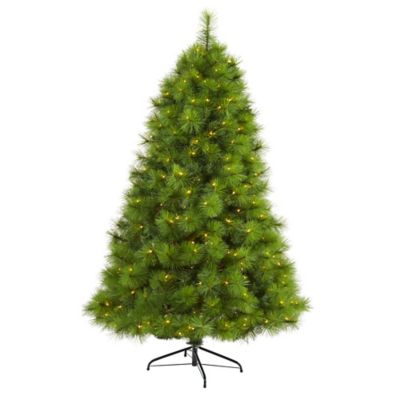 Nearly Natural 6.5 ft. Pre-Lit Green Scotch Pine Artificial Christmas ...