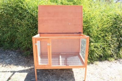 Zylina 1-Story Indoor/Outdoor Elevated Rabbit Hutch, 46 in. x 25 in. x ...