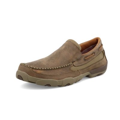 Twisted X Men's Slip-On Driving Moc Shoes, MDMS002, 8.5 W,Brown at ...