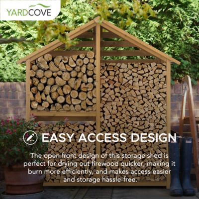 YardCove 69" Firewood Log Racks,Large Capacity Outdoor Solid Cedar Wood ...