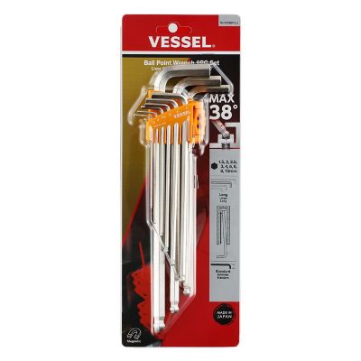 VESSEL Ball Point Hex L-Key Wrench (Long Type) 9 pc. Set, 8309BPLU at ...