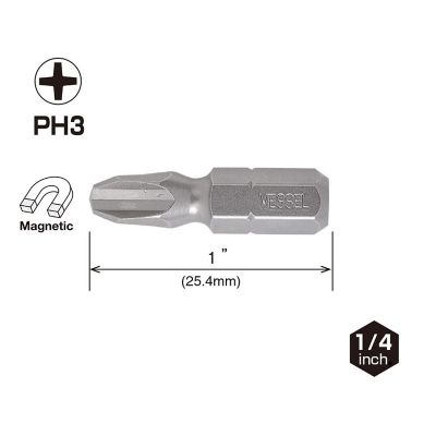 VESSEL Neck Torsion Insert Bit PH3x25.4 25 pc. (Bulk), NTPH3254P25K at ...