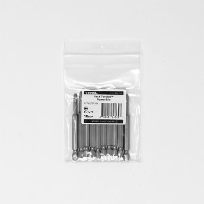 VESSEL 10 pc. PH2 x 75 mm Neck Torsion Power Bit Set, Bulk at Tractor ...