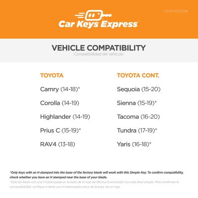 Car Keys Express Toyota Simple Key, TOTR-E0Z2SK at Tractor Supply Co.