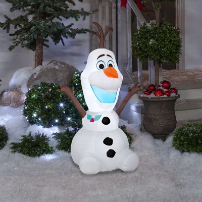 Gemmy 9.06 in. Airblown Outdoor Inflatable Olaf in Sitting Pose ...