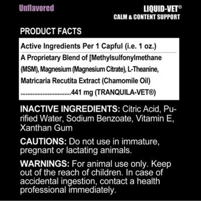 Liquid-Vet K9 Calm and Content Support Allergy-Friendly Unflavored ...