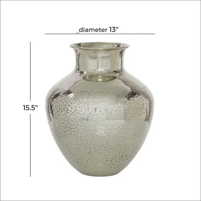 Harper & Willow Silver Metallic Contemporary Vase - 1965753 at Tractor ...