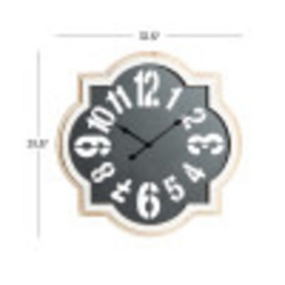 Harper & Willow Black Metal Farmhouse Wall Clock, 32 in. x 2 in. x 32 ...