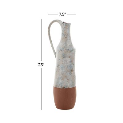 Harper & Willow White Ceramic Farmhouse Vase with Handle at Tractor ...