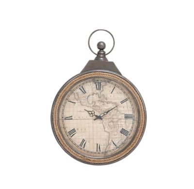 Harper & Willow Brown Metal Coastal Vintage Wall Clock, 21 in. x 2 in ...