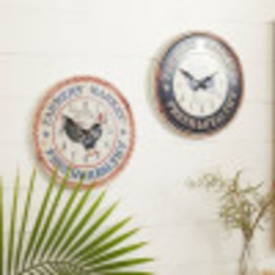 Harper & Willow Black Metal Farmhouse Wall Clock, 32 in. x 2 in. x 32 ...