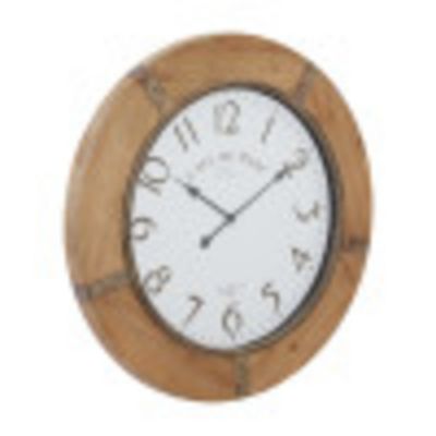 Harper & Willow Brown Wood Rustic Wall Clock, 32 in. x 2 in. x 32 in ...
