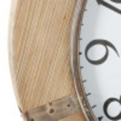 Harper & Willow Brown Wood Rustic Wall Clock, 32 in. x 2 in. x 32 in ...